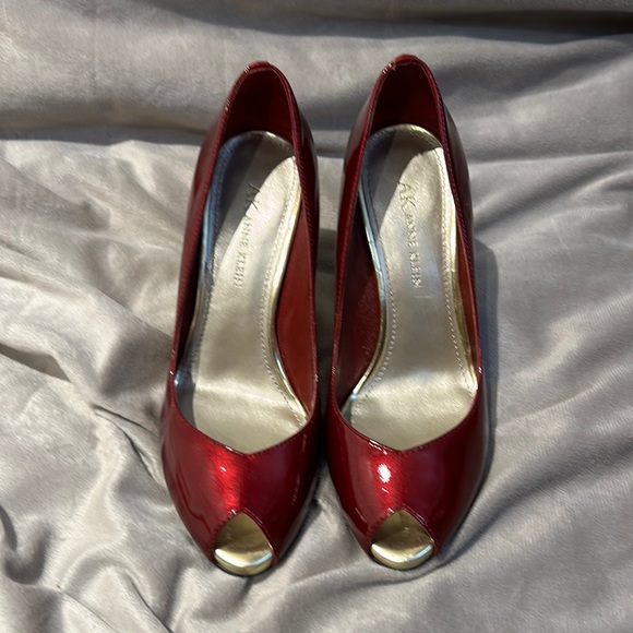 Anne Klein | Shoes | Ak Anne Klein Red Open Toe Heels | Poshmark